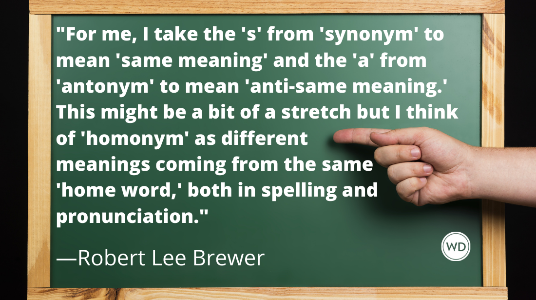 Synonym vs. Antonym vs. Homonym (Grammar Rules) - Writer's Digest