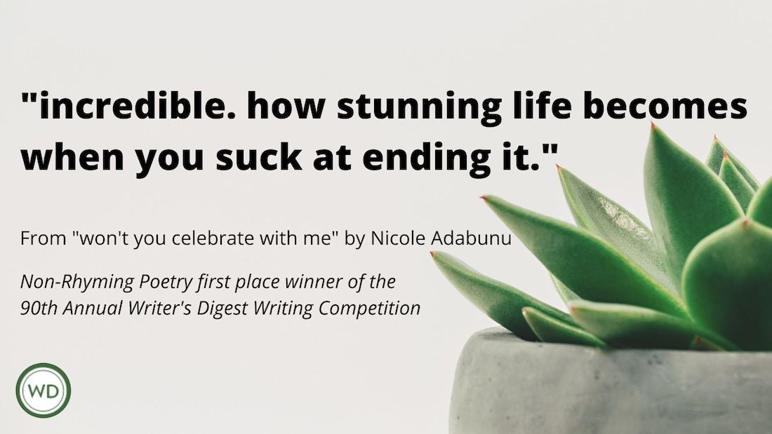 Writer's Digest 90th Annual Competition Non-Rhyming Poetry First Place ...